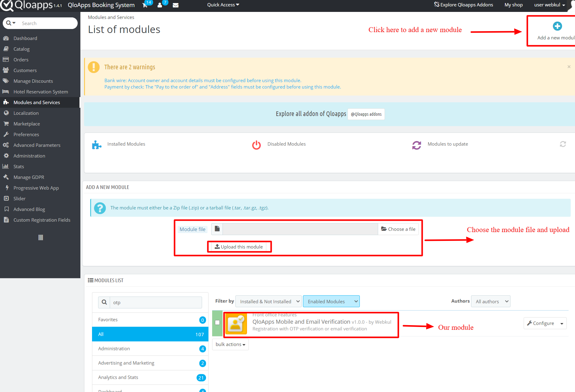 QloApps Mobile and Email Verification module help in the authentication